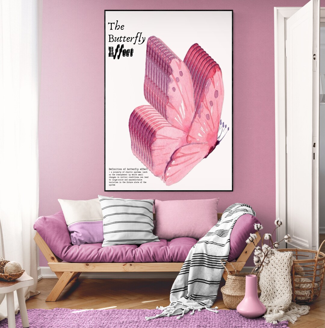 Pink Butterfly Effect Quote Printable DIGITAL Poster Print Typography ...