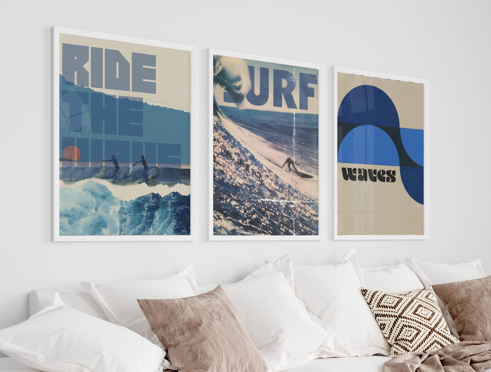 3 Vintage Surfer Magazine Poster, Surfs up Print, Beachy Room Decor ...