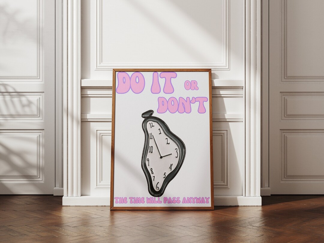 Salvador Dali Melting Clock Poster, Persistence of Memory, Pink ...