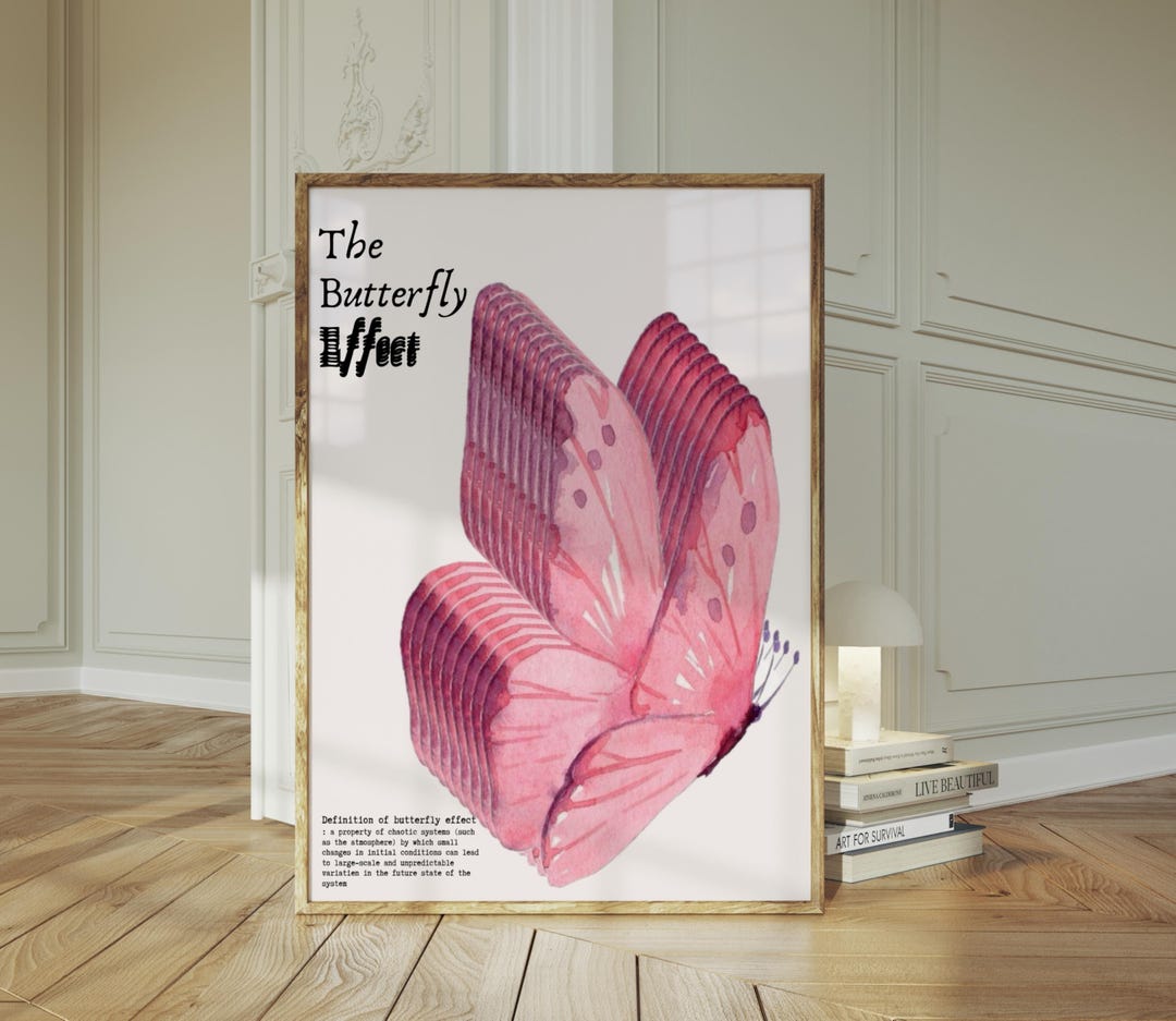Pink Butterfly Effect Poster, Inspirational Quote Print, Pink ...