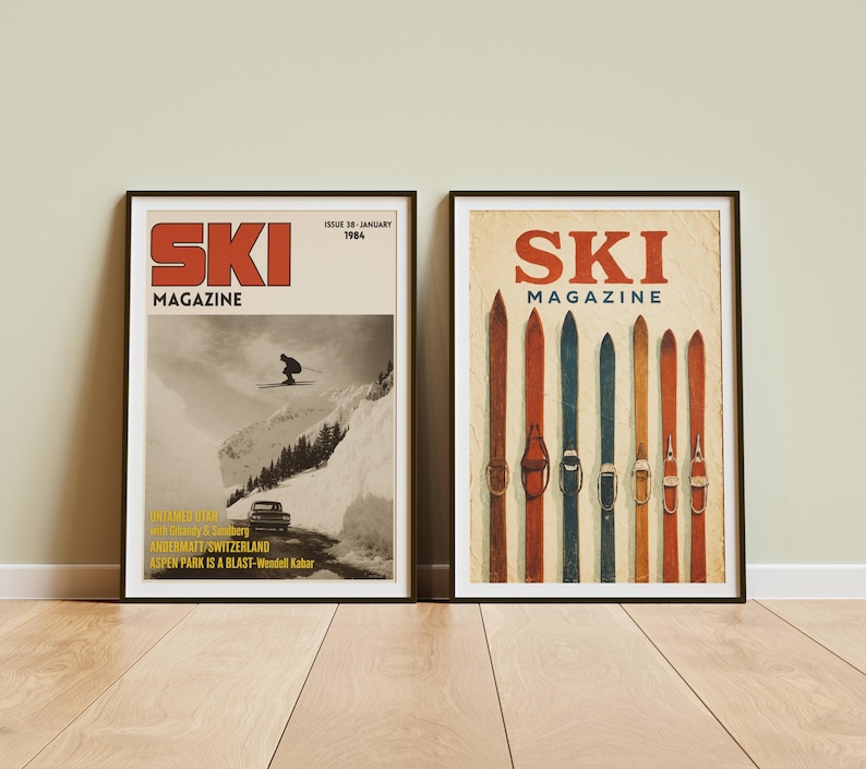 2 Retro Apres SKI Magazine Posters, Vintage Magazine Cover Print ...