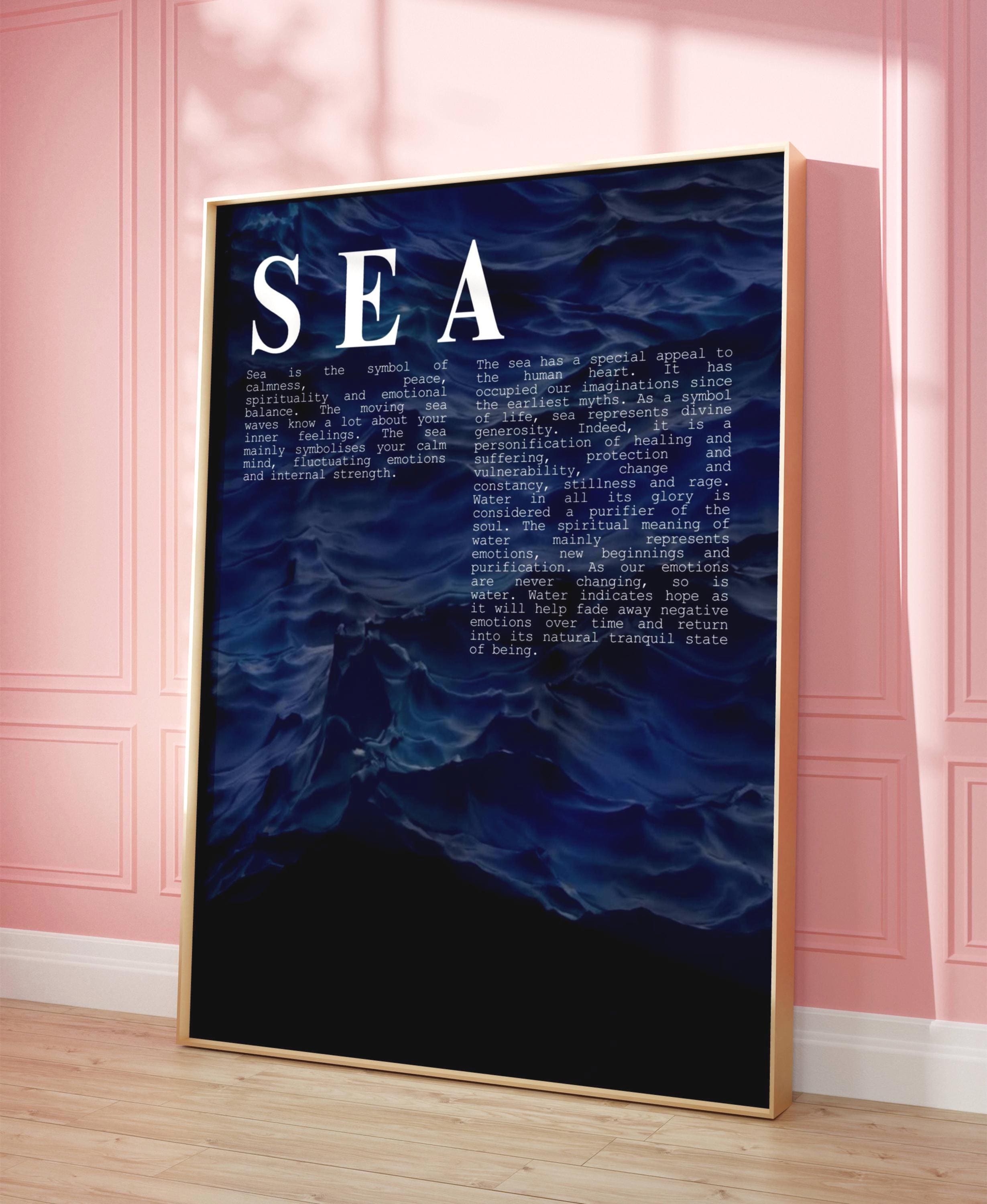 Set 2 Navy Blue & Sea Definition Poster, Nautical Print, Blue Coastal ...