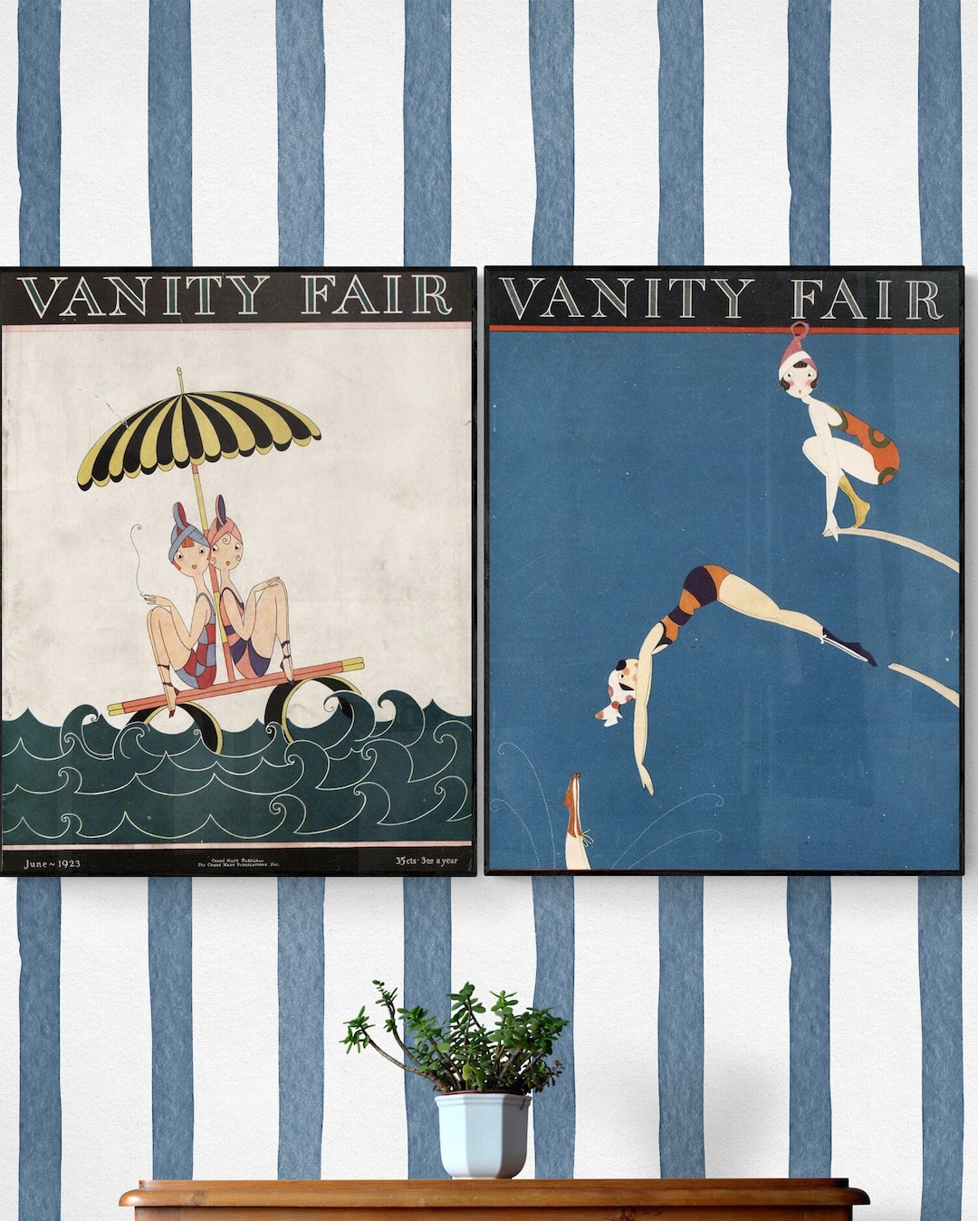 Set 3 Vintage Vanity Fair Magazine Cover Digital Poster, Retro Old ...