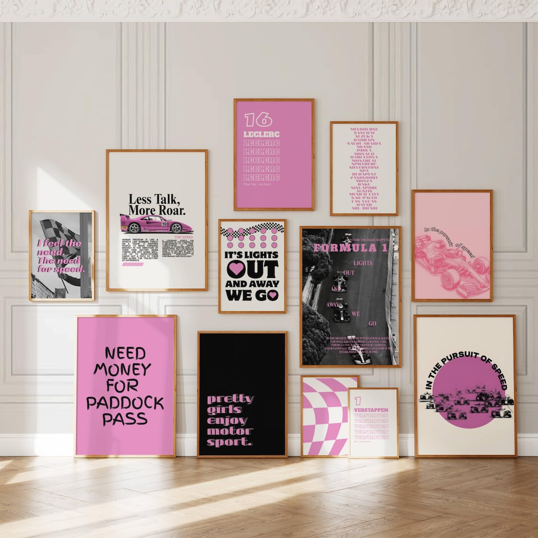 14 Pink Formula 1 Poster, F1 Wall Art, Monaco Grand Prix Print ...