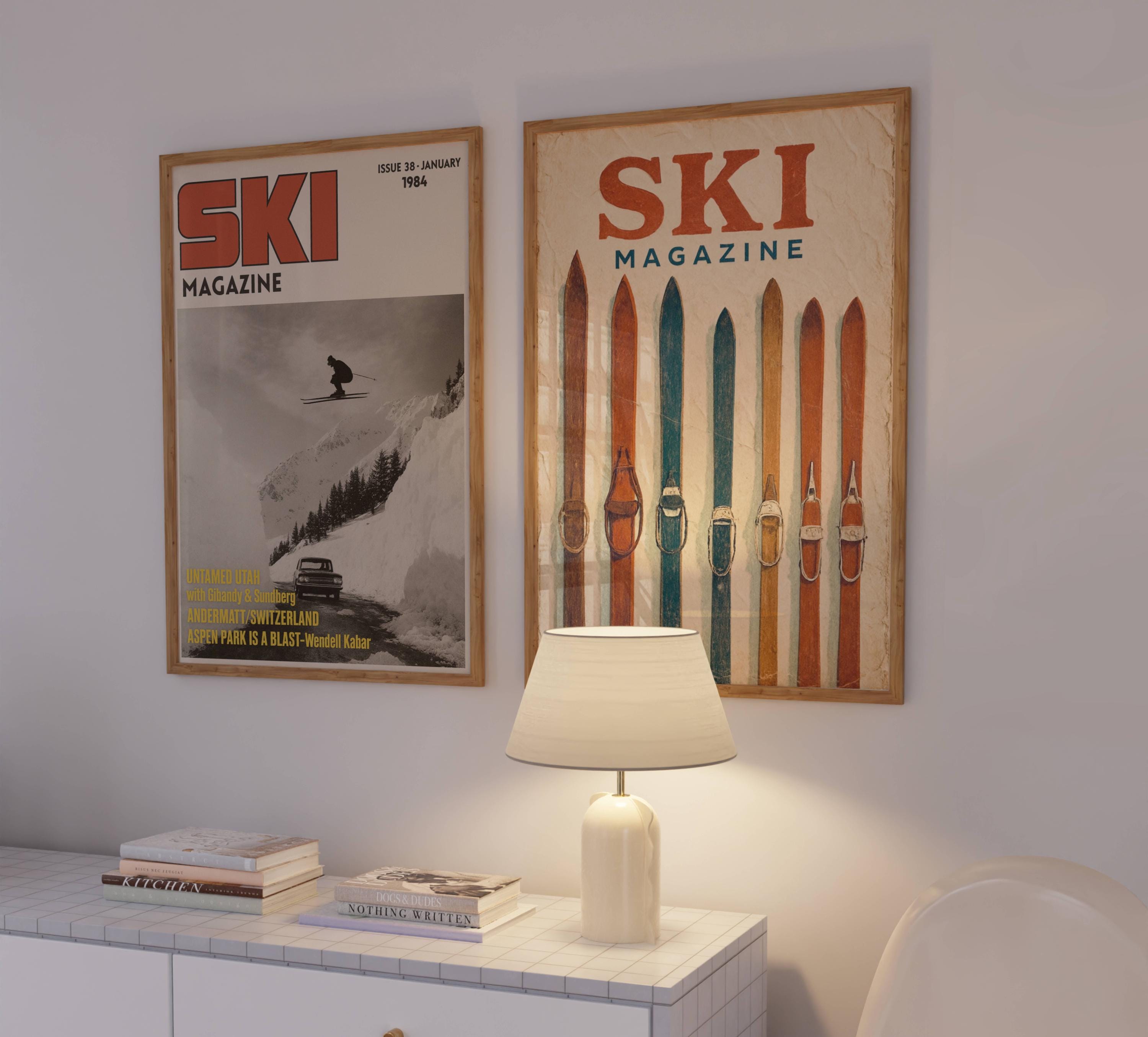 2 Retro Apres SKI Magazine Posters, Vintage Magazine Cover Print ...