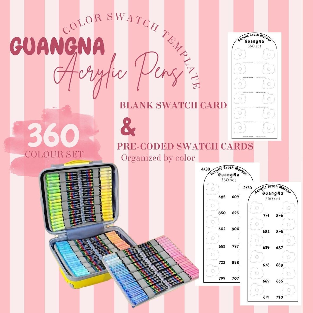Guangna 360 Color Chart - Swatch Template PDF - Blank & Pre-filled ...