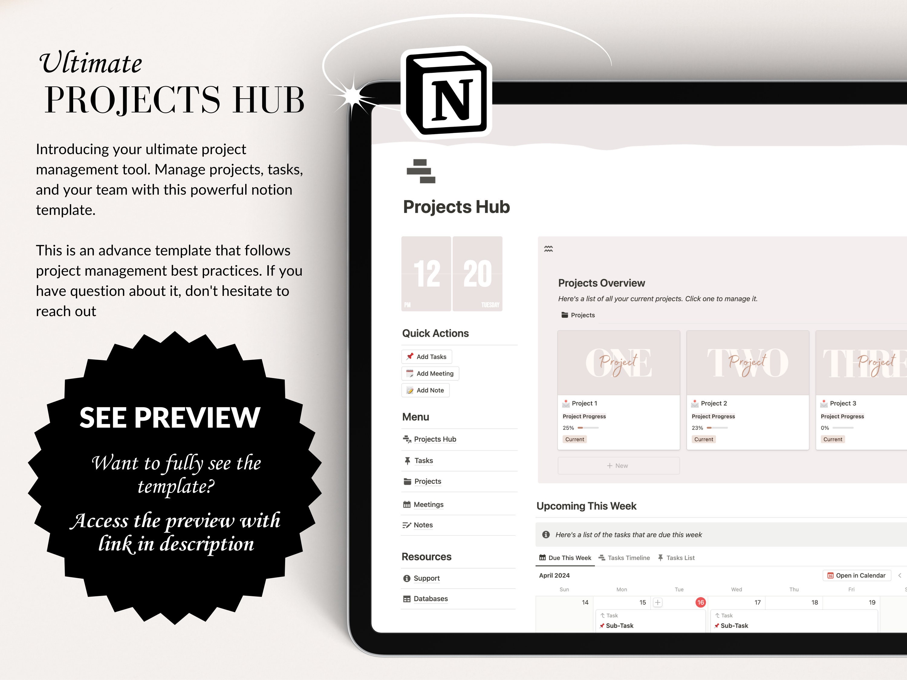 Notion Template Project Management, Notion Small Business Project ...