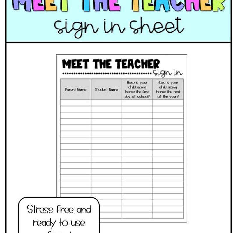 Meet the Teacher Template - Etsy