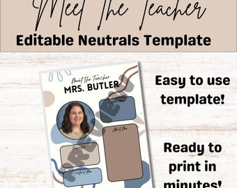 Meet the Teacher Template Editable Canva File Back to School First Day ...
