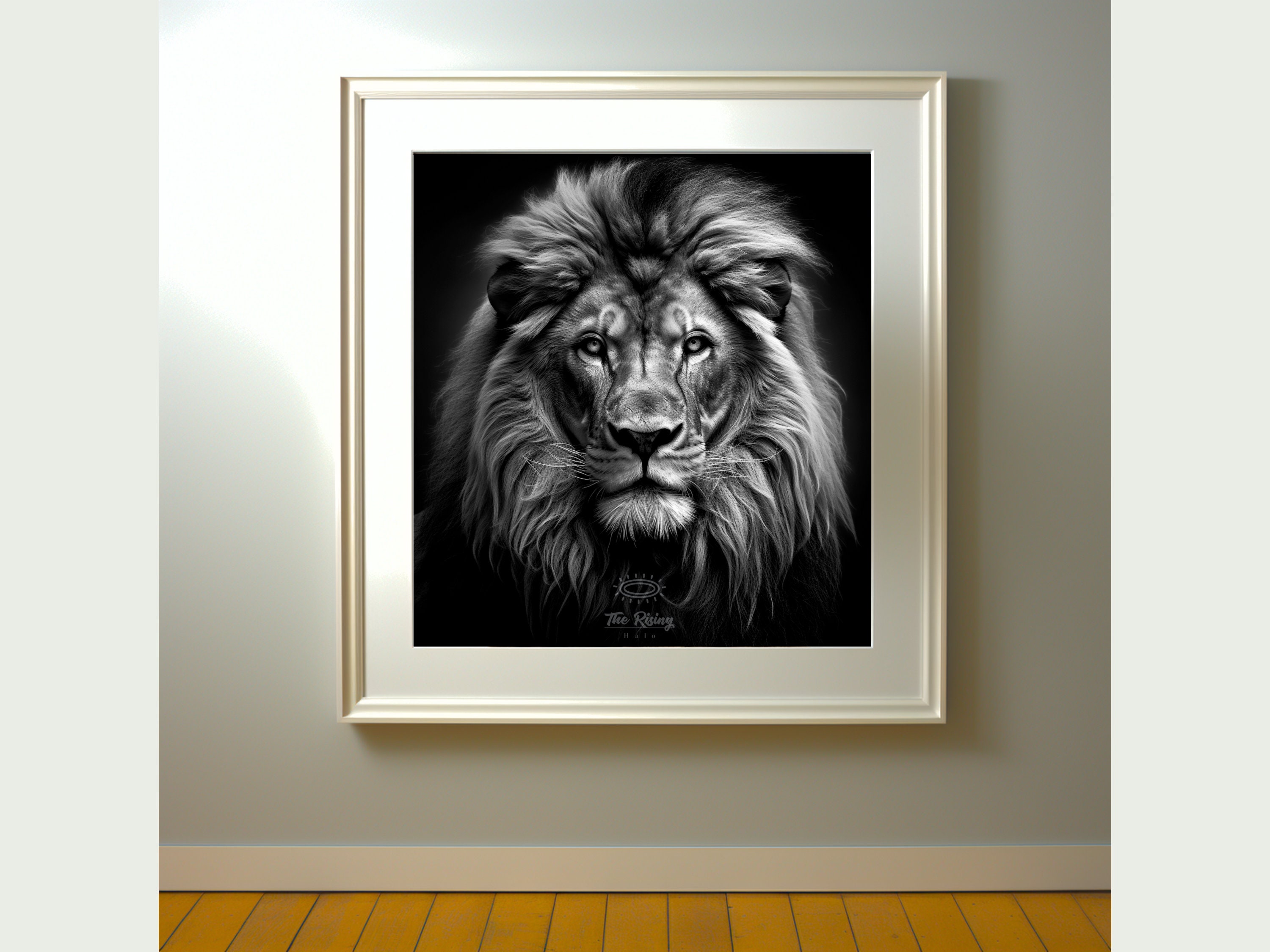 Lion Art Print, Black and White Lion Art, Printable Wall Art, Lion Art ...