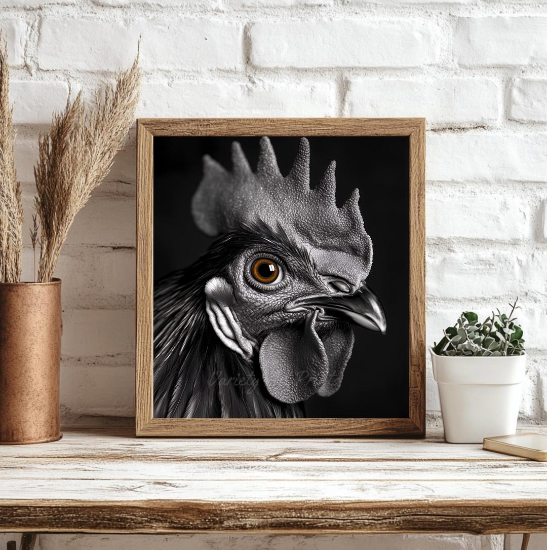 Printable Wall Art, Rooster Art Print, Farmhouse Decor, Country Artwork ...