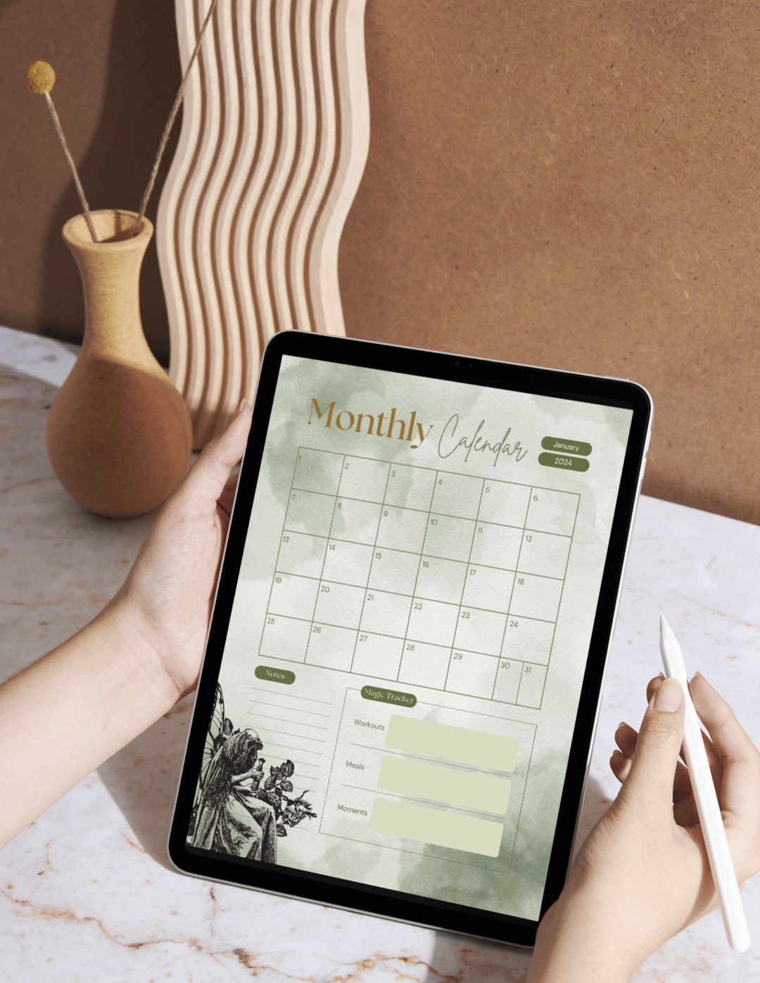Digital Monthly Fae-themed Calendar Planner - Etsy