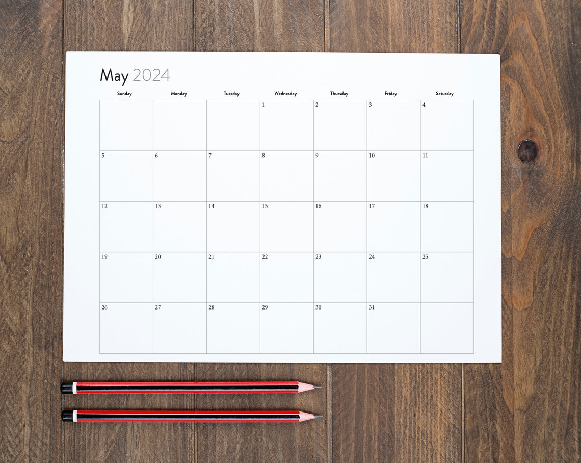 Printable 2024 Calendar Each Month | US Letter Size | Landscape ...