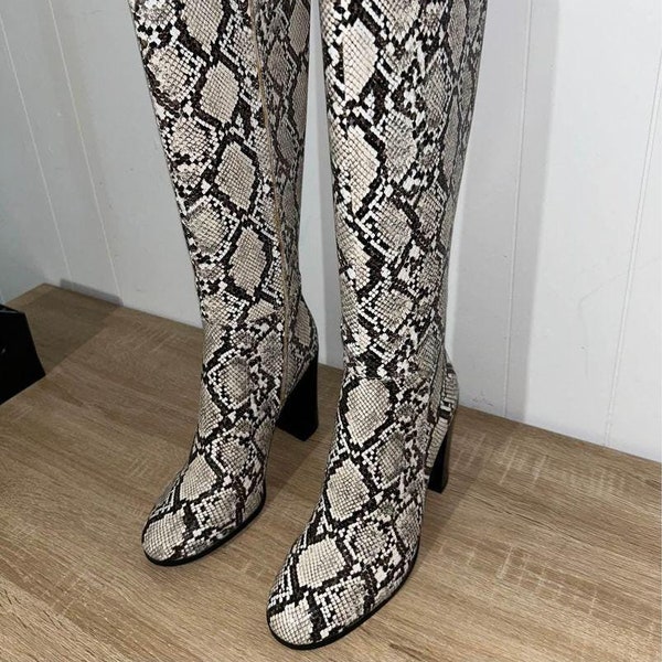 Snake Skin Boots - Etsy