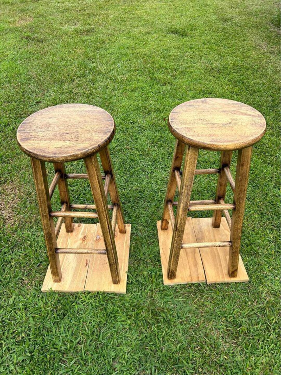 Rustic Refurbished Wooden Bar Stools - Etsy