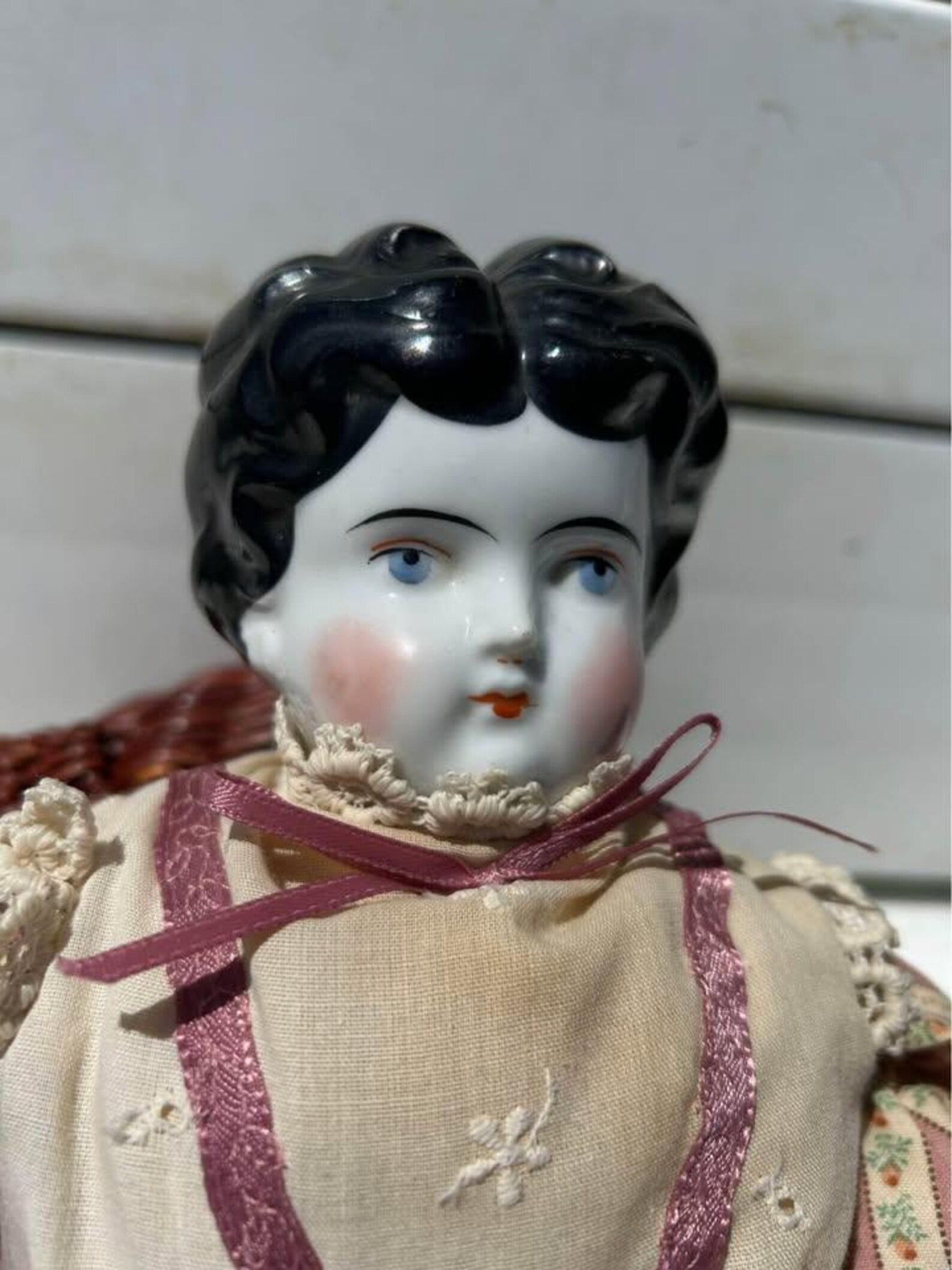 Vintage German China Head Porcelain and Cloth Doll 1960s - Etsy