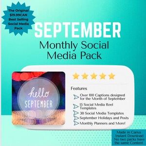 September Social Media Template Pack Best Seller Digital Download Made ...