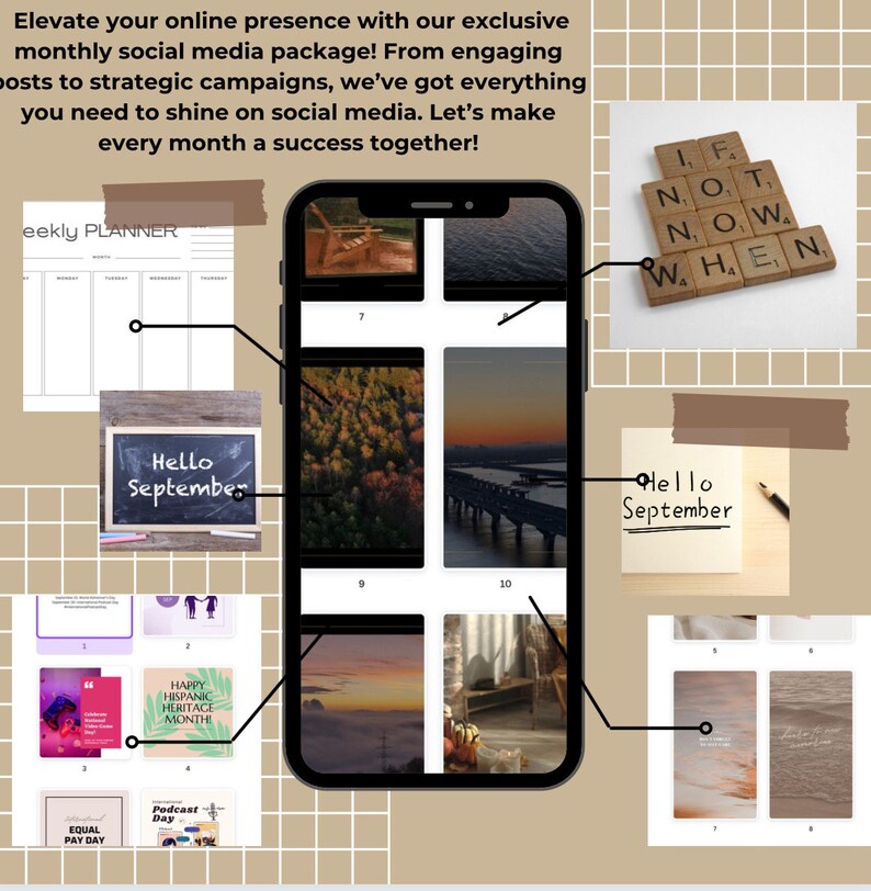 September Social Media Template Pack Best Seller Digital Download Made ...