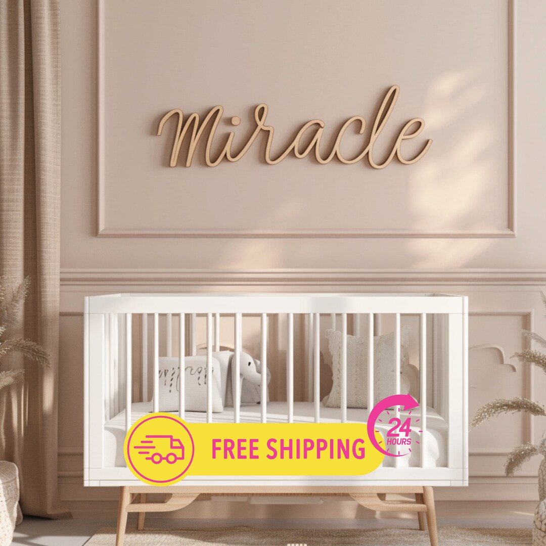 Miracle IVF Baby Wood Name Sign Personalized Nursery Decor IVF Baby ...