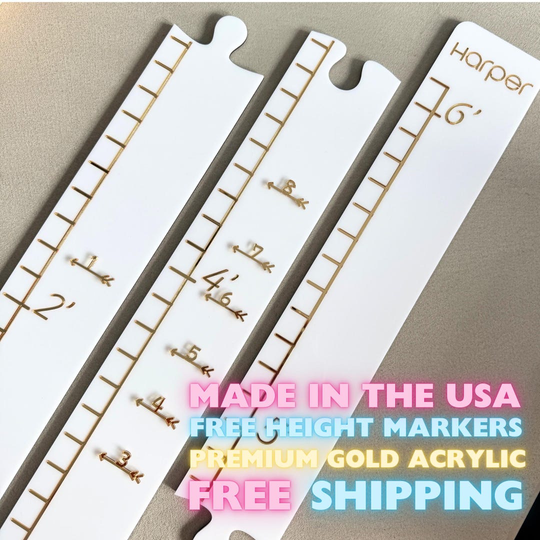 Personalized Acrylic Growth Chart Ruler – Modern Height Chart for Baby ...