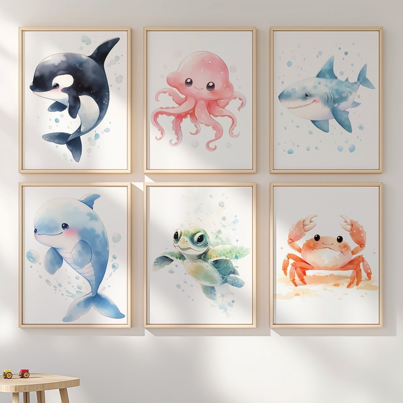 Sea Animals Print - Etsy