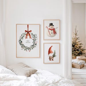 Set of 6 Christmas Printable Gallery Wall Art, Xmas Art Prints ...