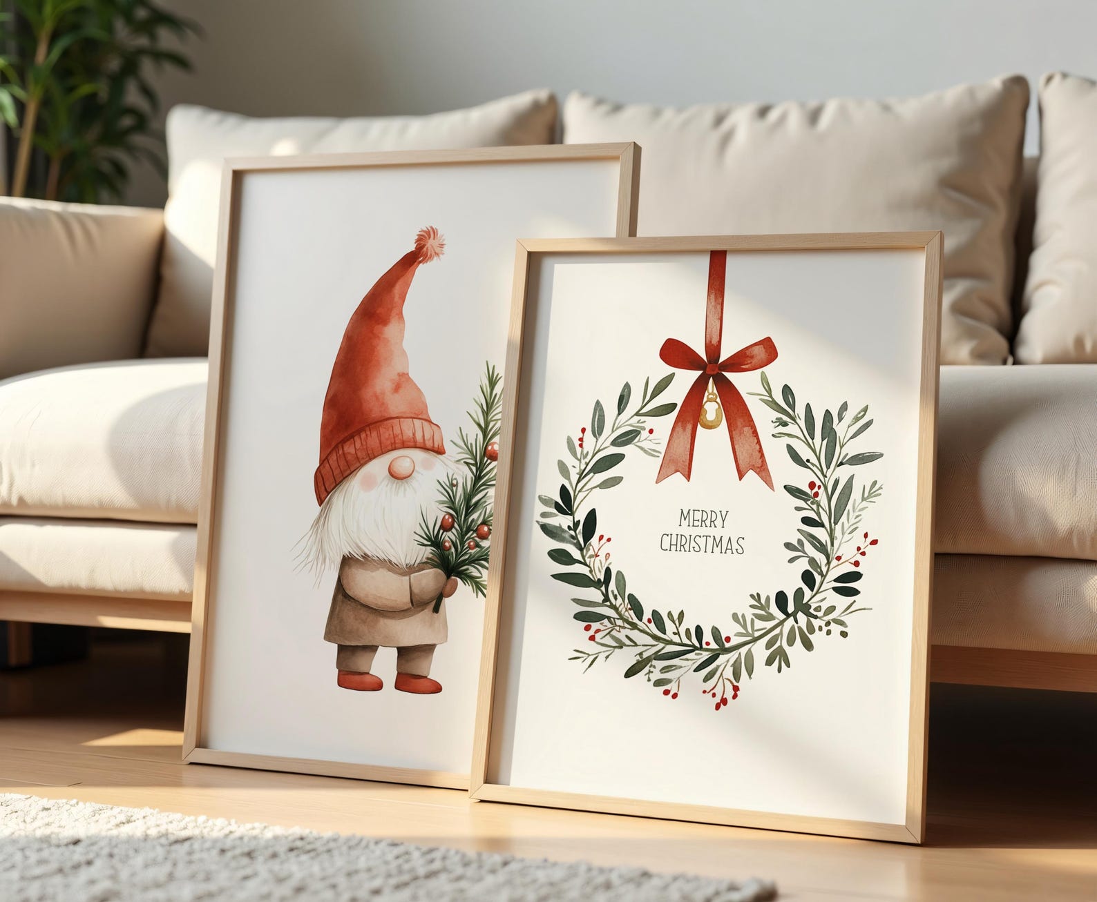 Christmas Printable Wall Art, Set of 3, Xmas Art Prints, Festive Home ...