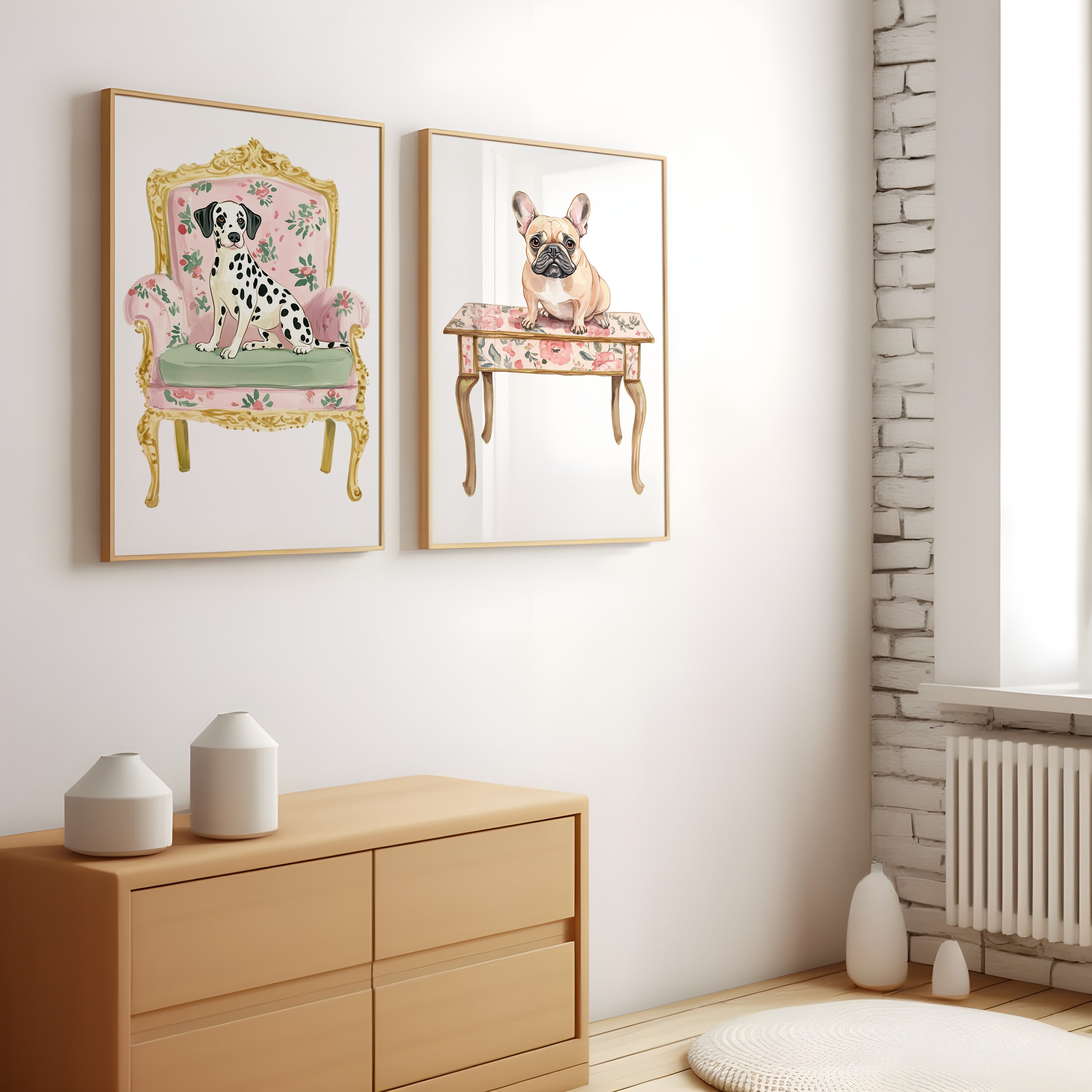 Dog Art Prints Set, Whimsical Puppy Portraits (digital Download) - Etsy