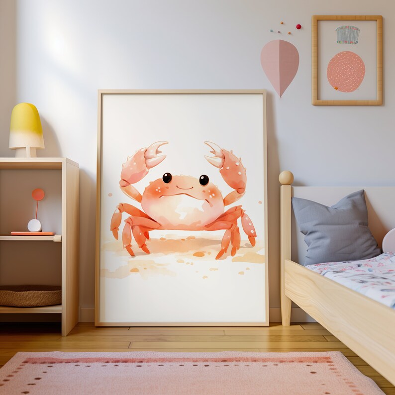 Cute Ocean Animal Nursery Wall Art, Set of 6, Sea Creature Prints for ...