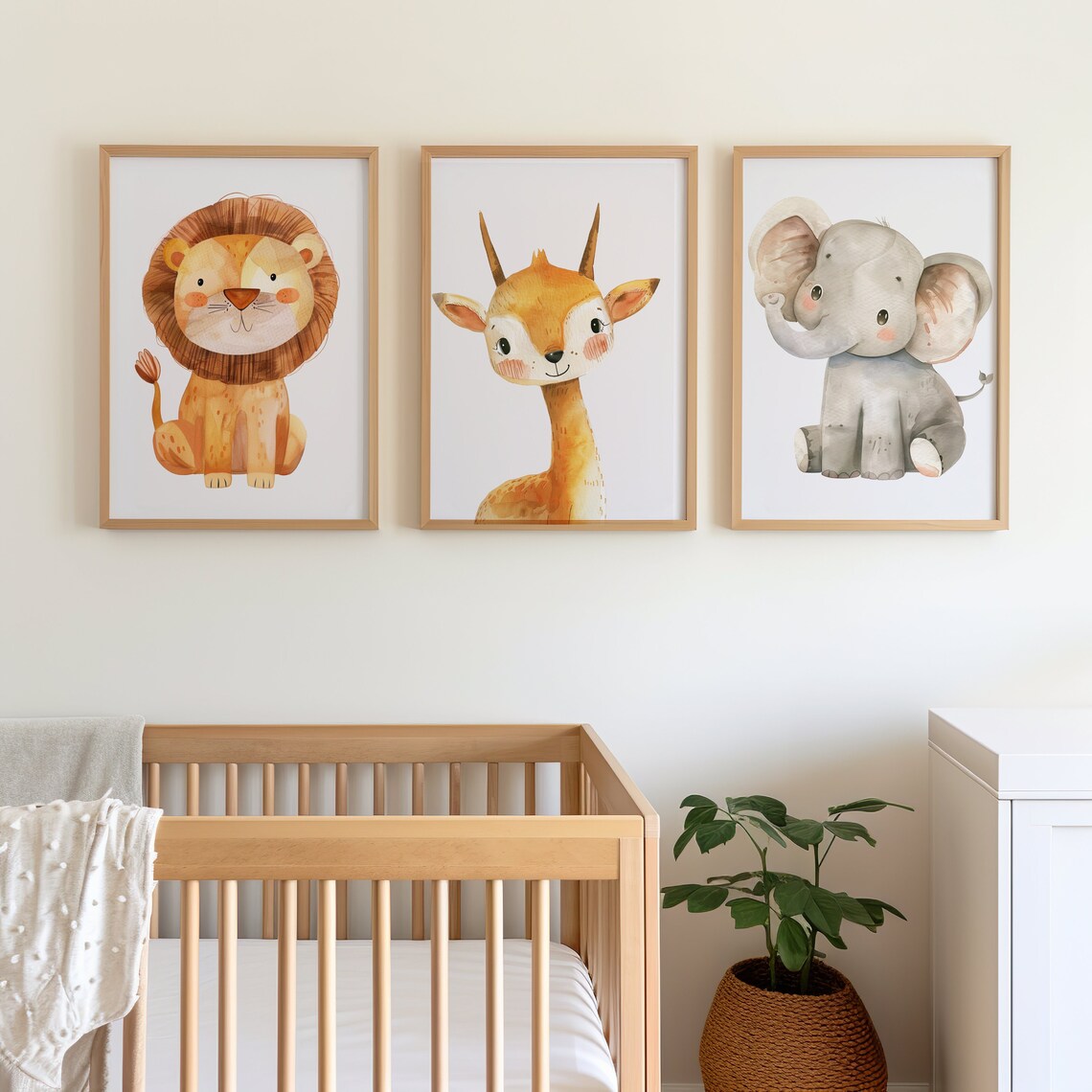 Safari Animal Nursery Wall Art Set of 3, Safari Animal Prints, Jungle ...