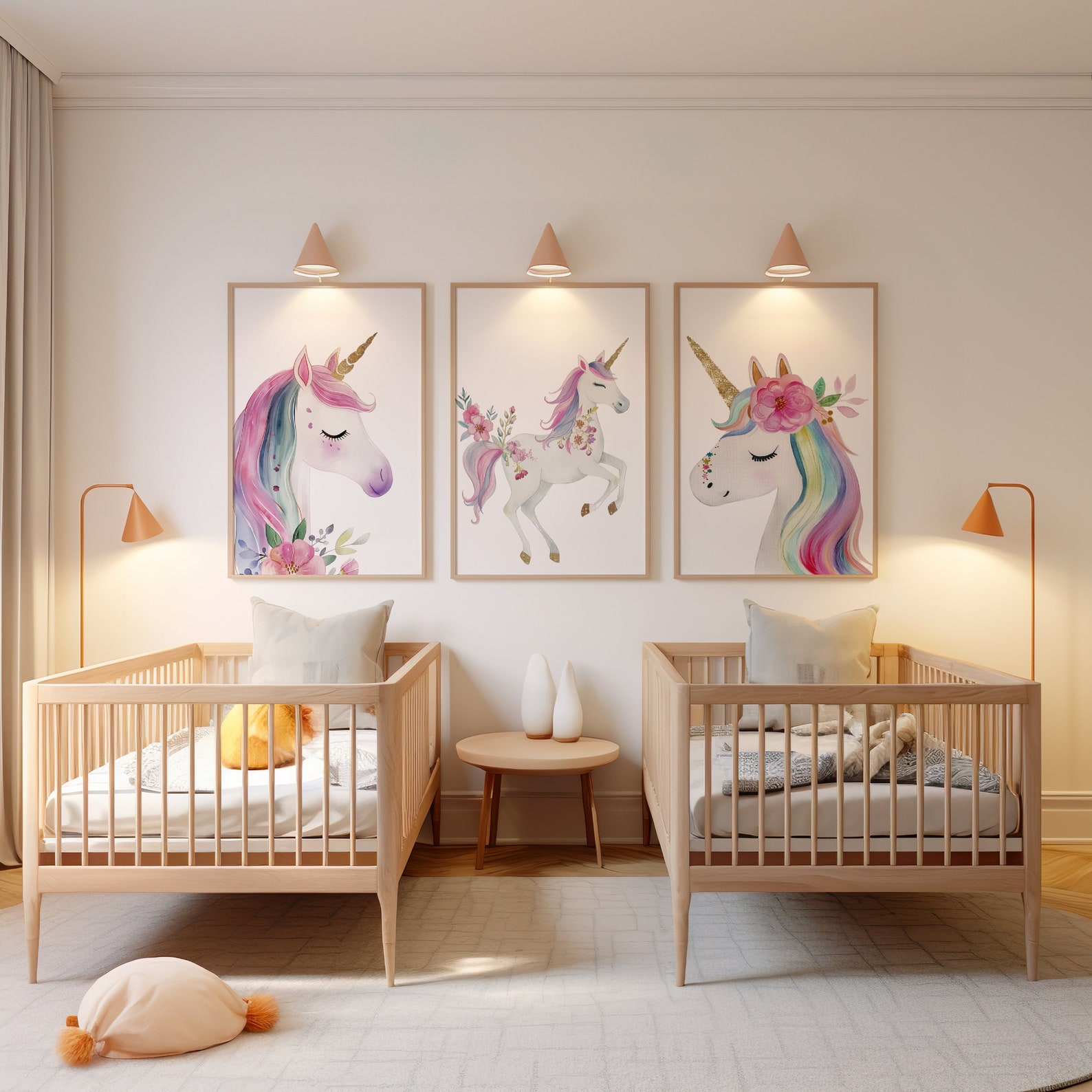 Set of 3 Unicorn Wall Art Prints, Unicorn Nursery Decor, Girl Bedroom ...