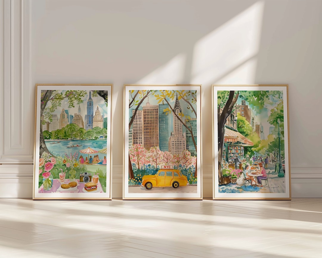New York City Prints, Set of 3, NYC Wall Decor, NYC Wall Art, New York ...