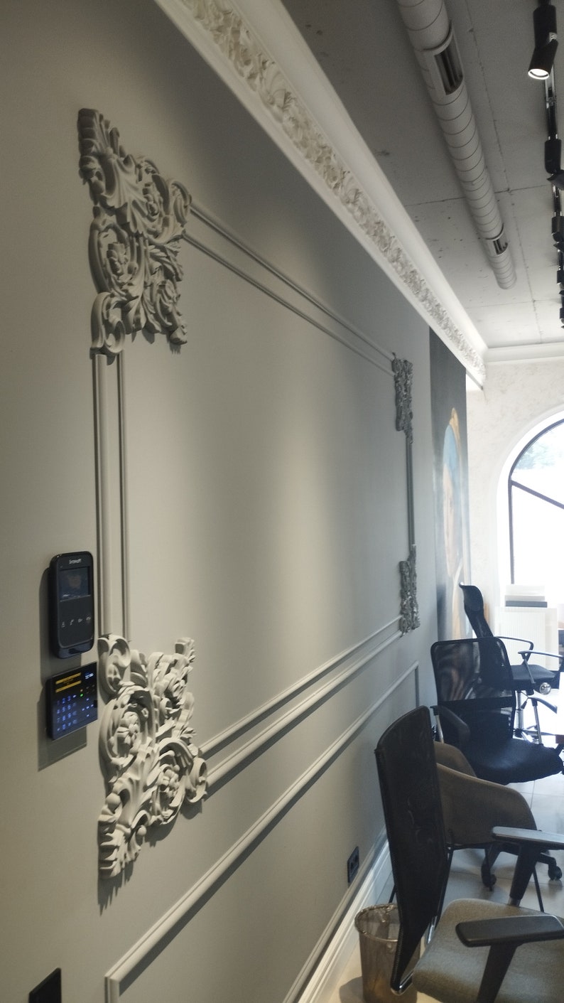 Large Carved Plaster Corner, Beautiful Wall Decoration, Stylish ...