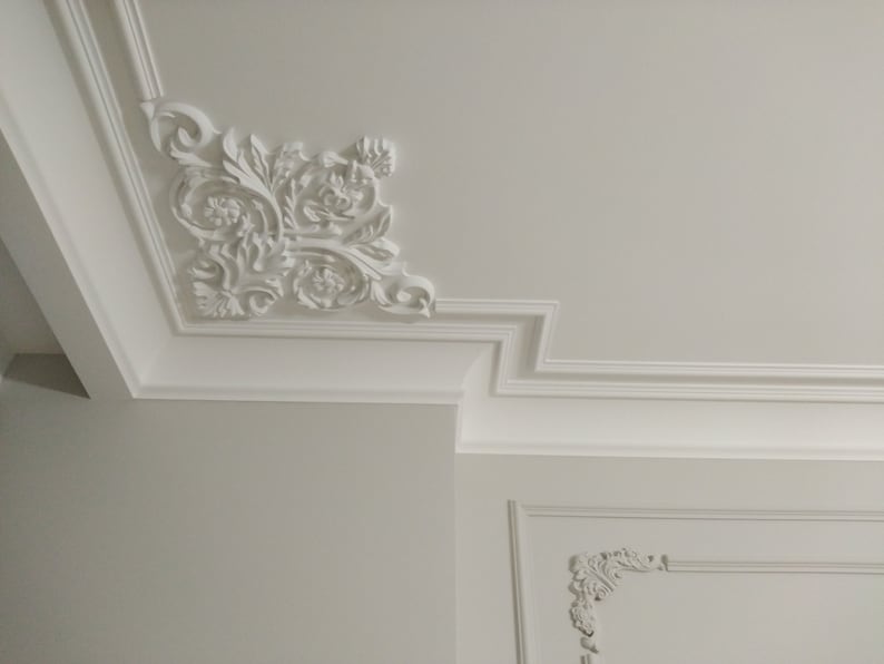 Large Carved Plaster Corner, Beautiful Wall Decoration, Stylish ...