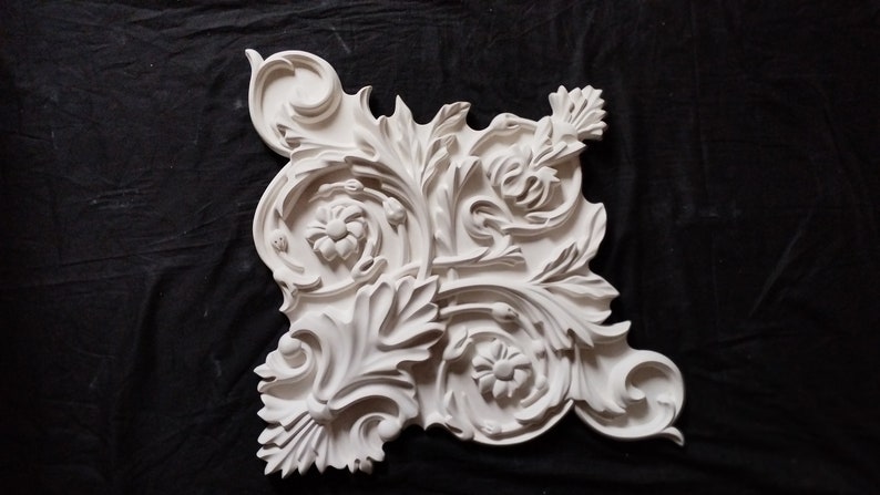 Large Carved Plaster Corner, Beautiful Wall Decoration, Stylish ...