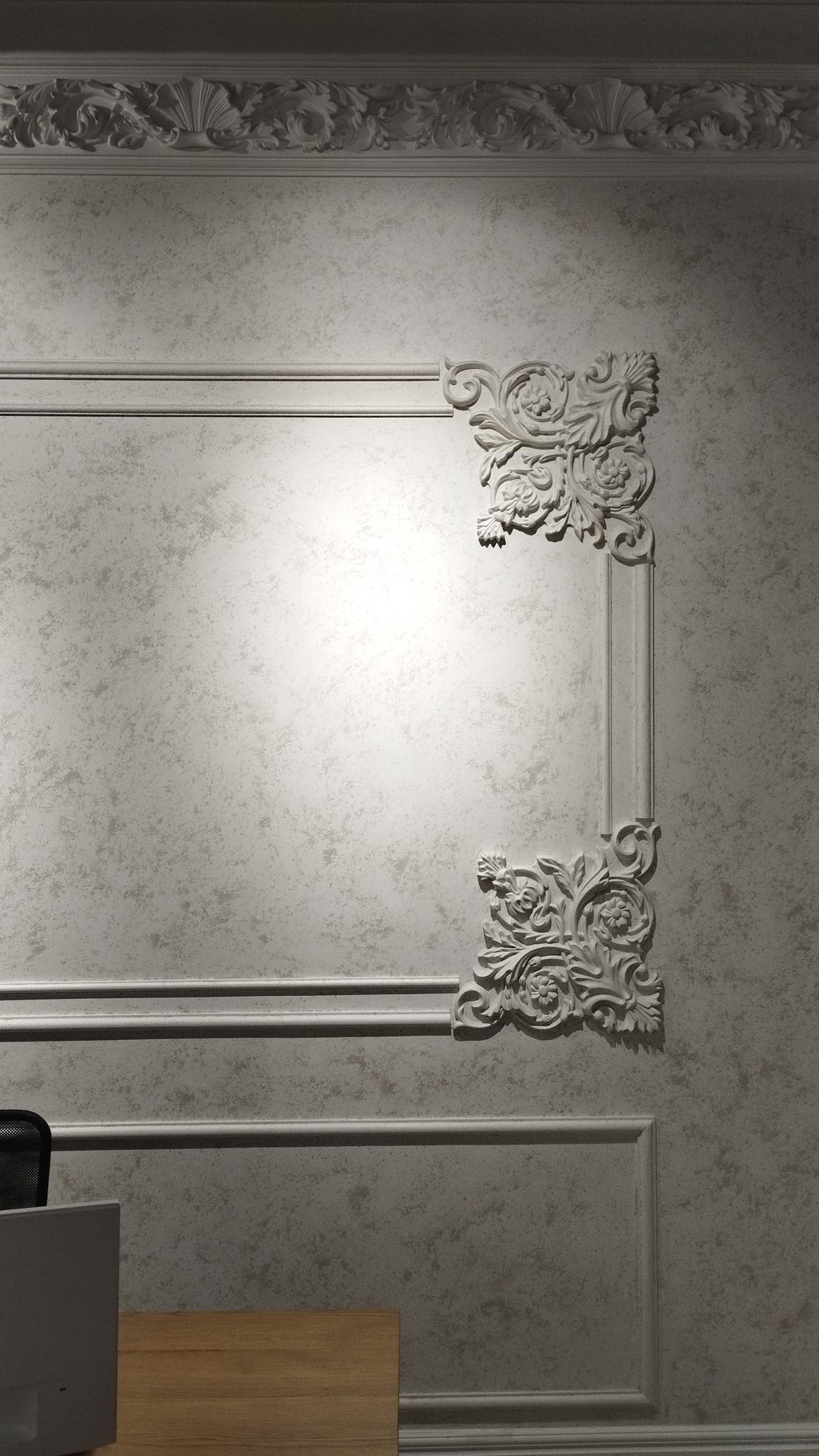 Large Carved Plaster Corner, Beautiful Wall Decoration, Stylish ...