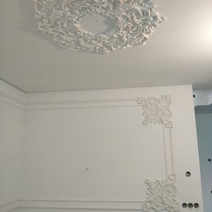 Large Carved Plaster Corner, Beautiful Wall Decoration, Stylish ...