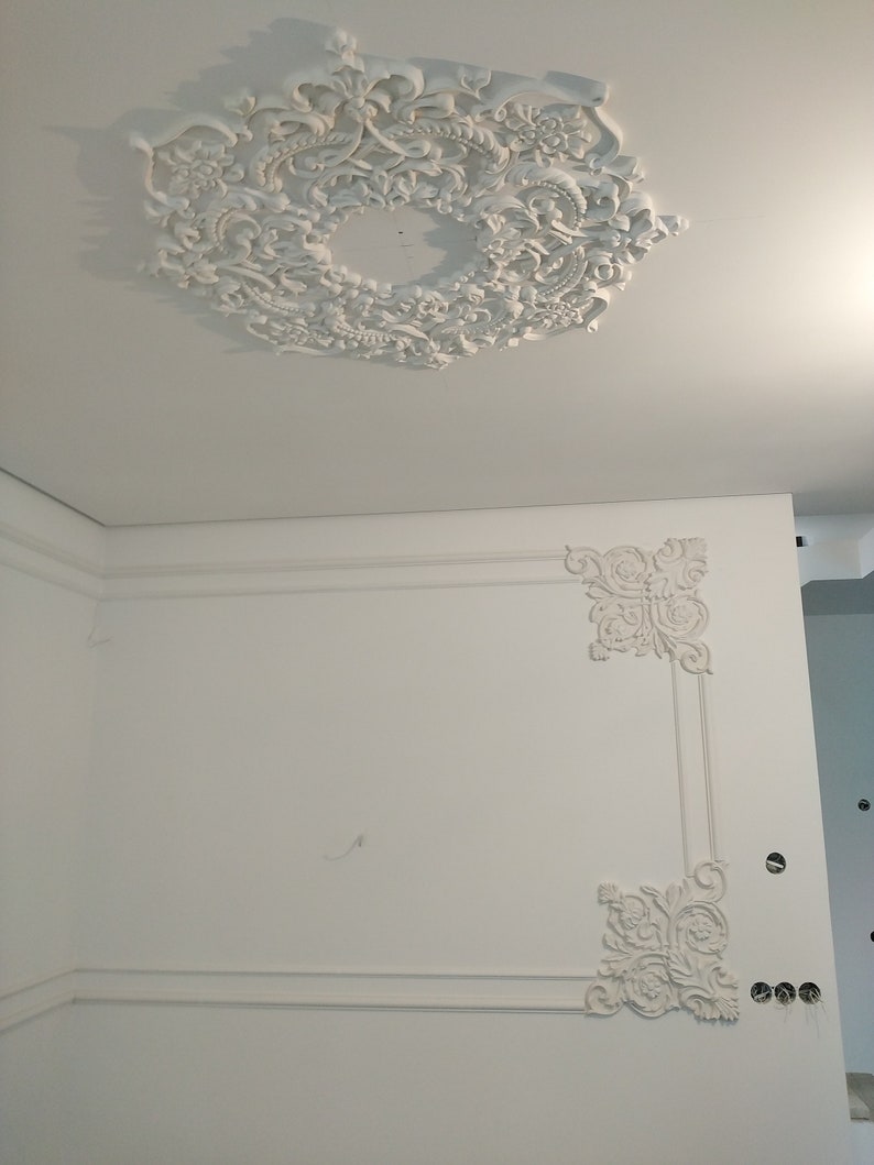 Large Carved Plaster Corner, Beautiful Wall Decoration, Stylish ...