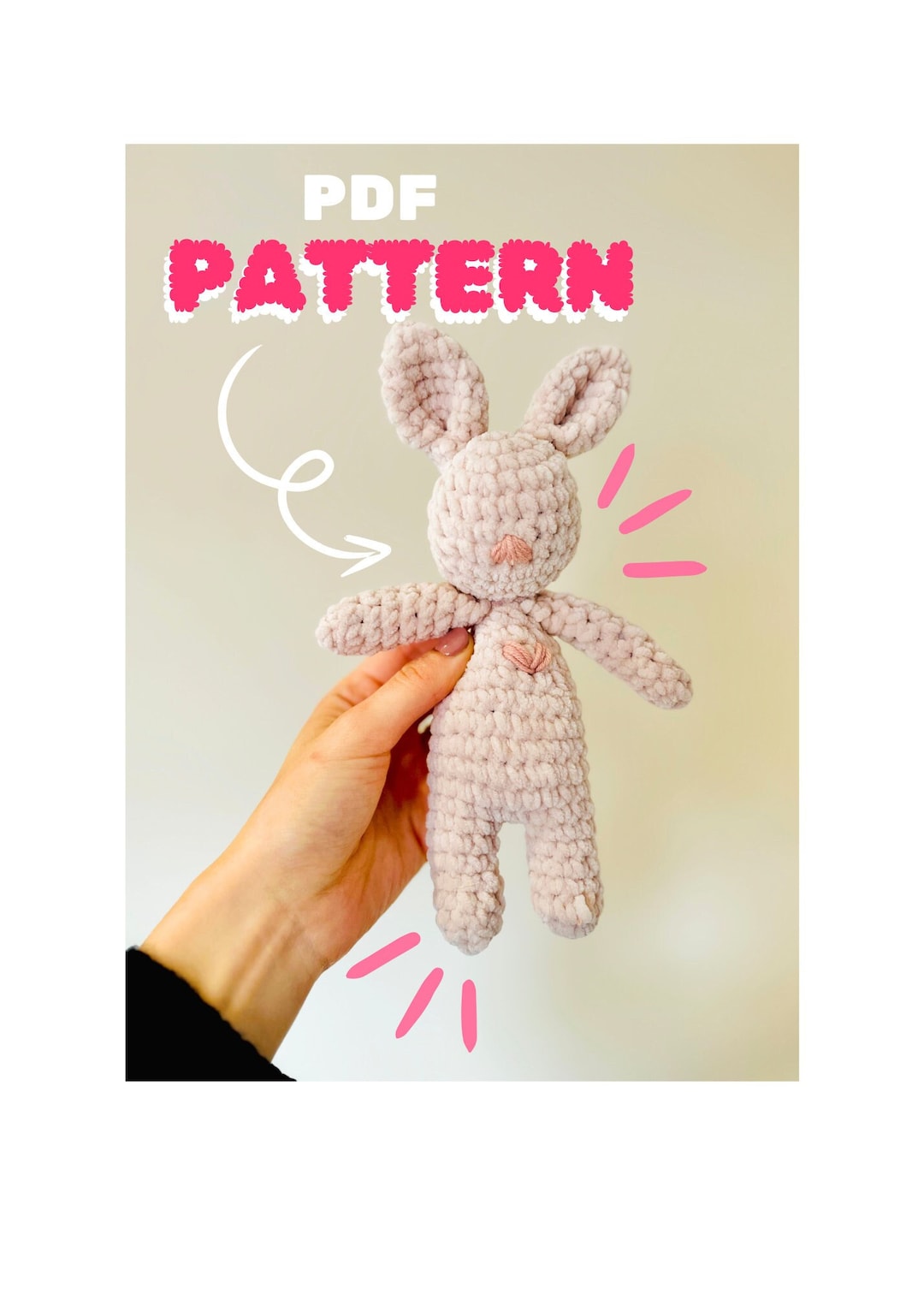 Easy Bunny Crochet Pattern - Beginner Amigurumi Rabbit - Etsy