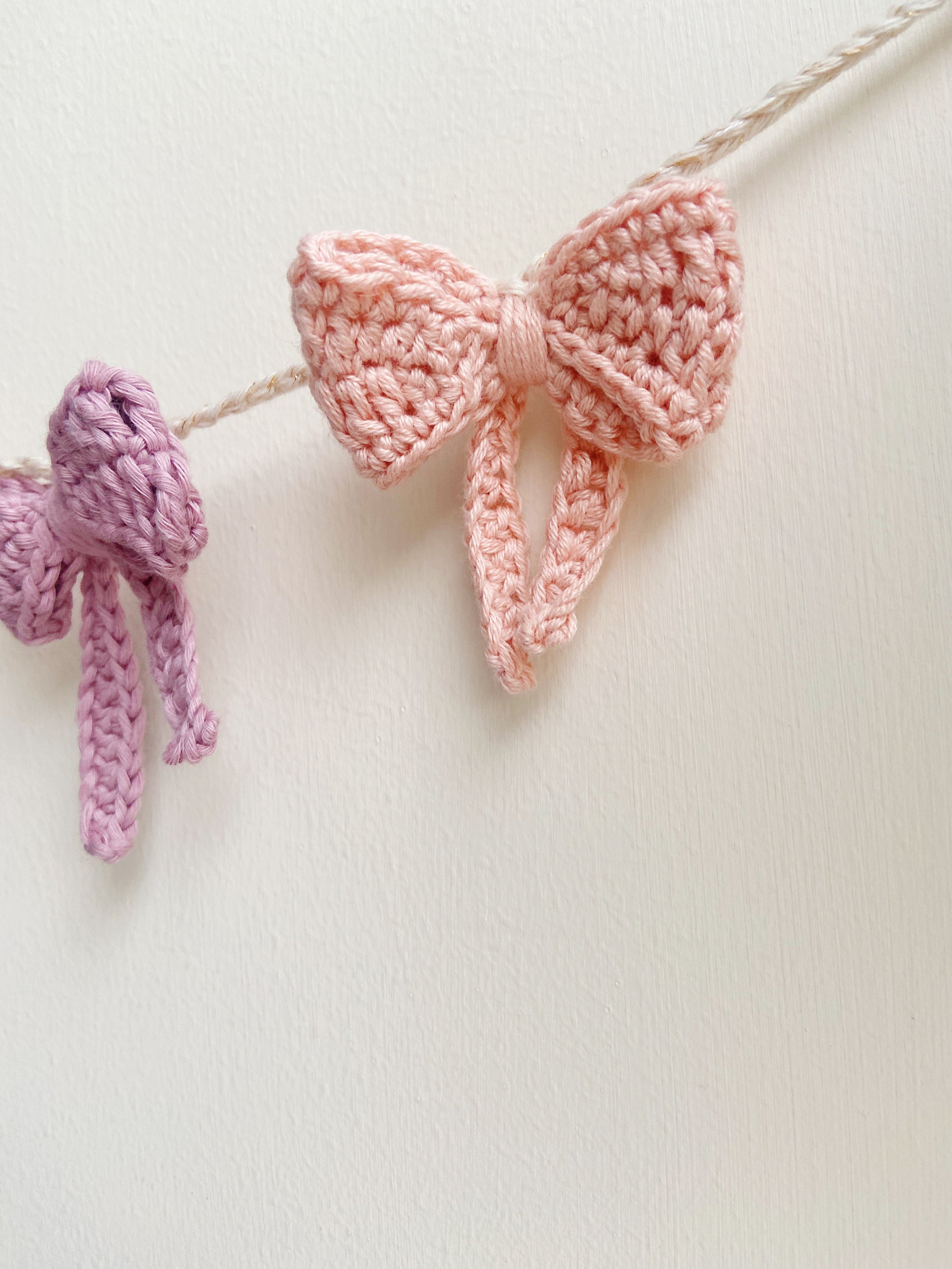 Bow Garland Crochet Pattern DIY Home Decor - Etsy
