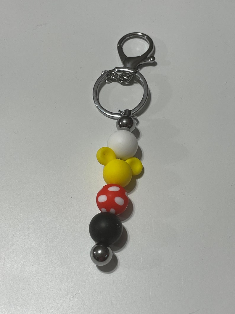 Mickey Mouse Key Chain With Beads. - Etsy