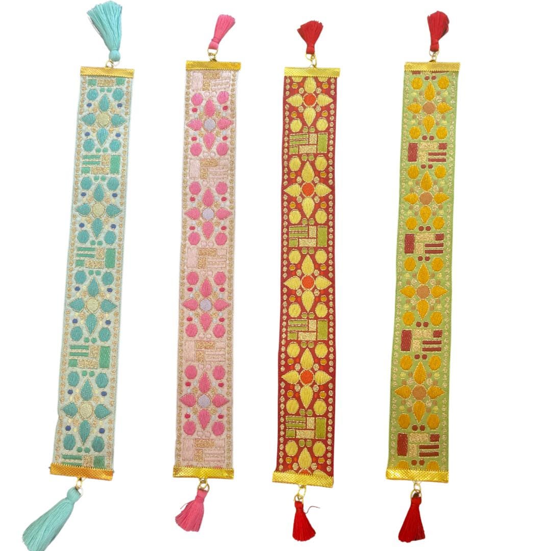 Embroidered Fabric Bookmarks With Tassels Fancy Reading Accessory - Etsy