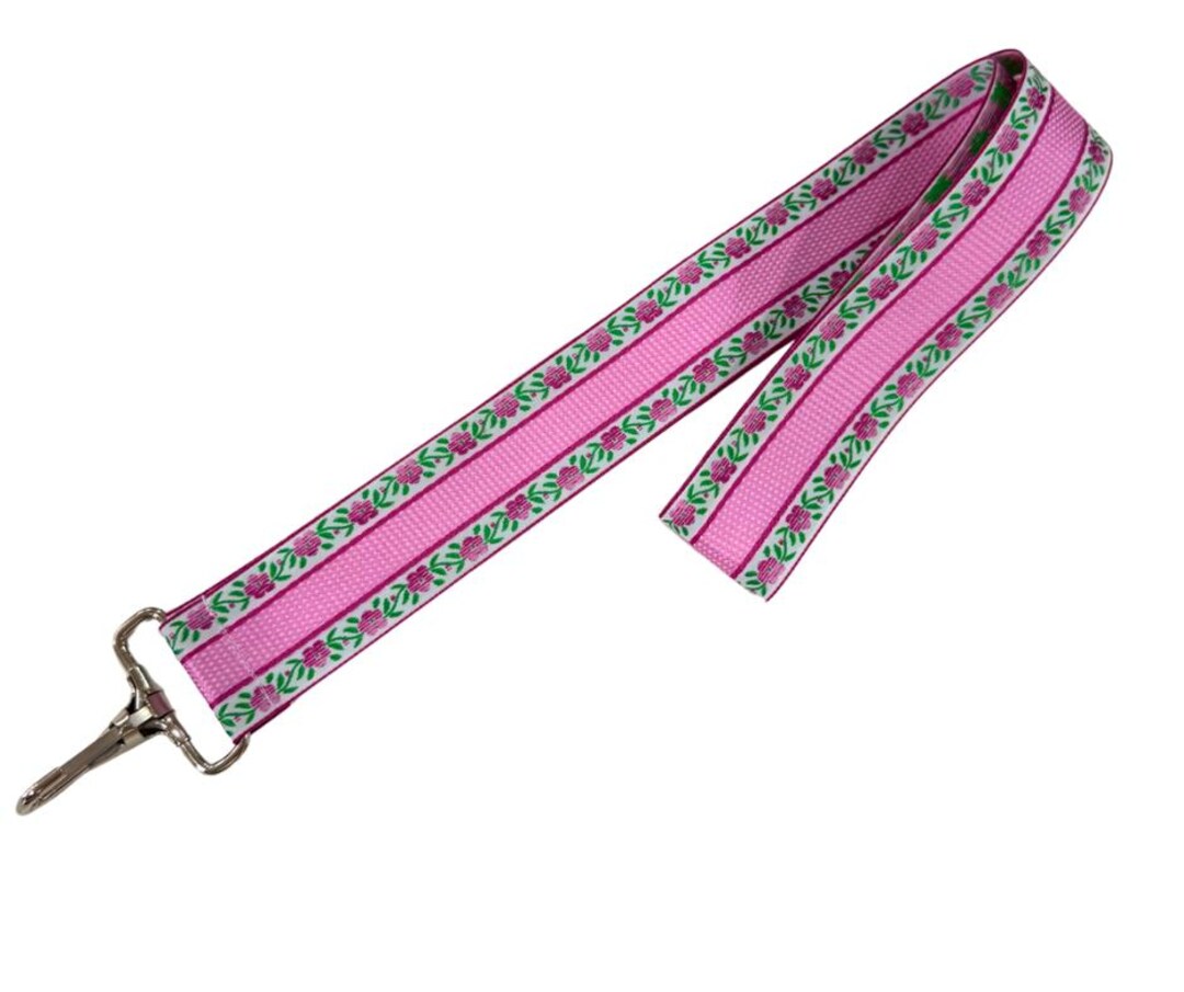 Coquette Floral Lanyard – Pink and Green Vintage Ribbon Badge Holder - Etsy