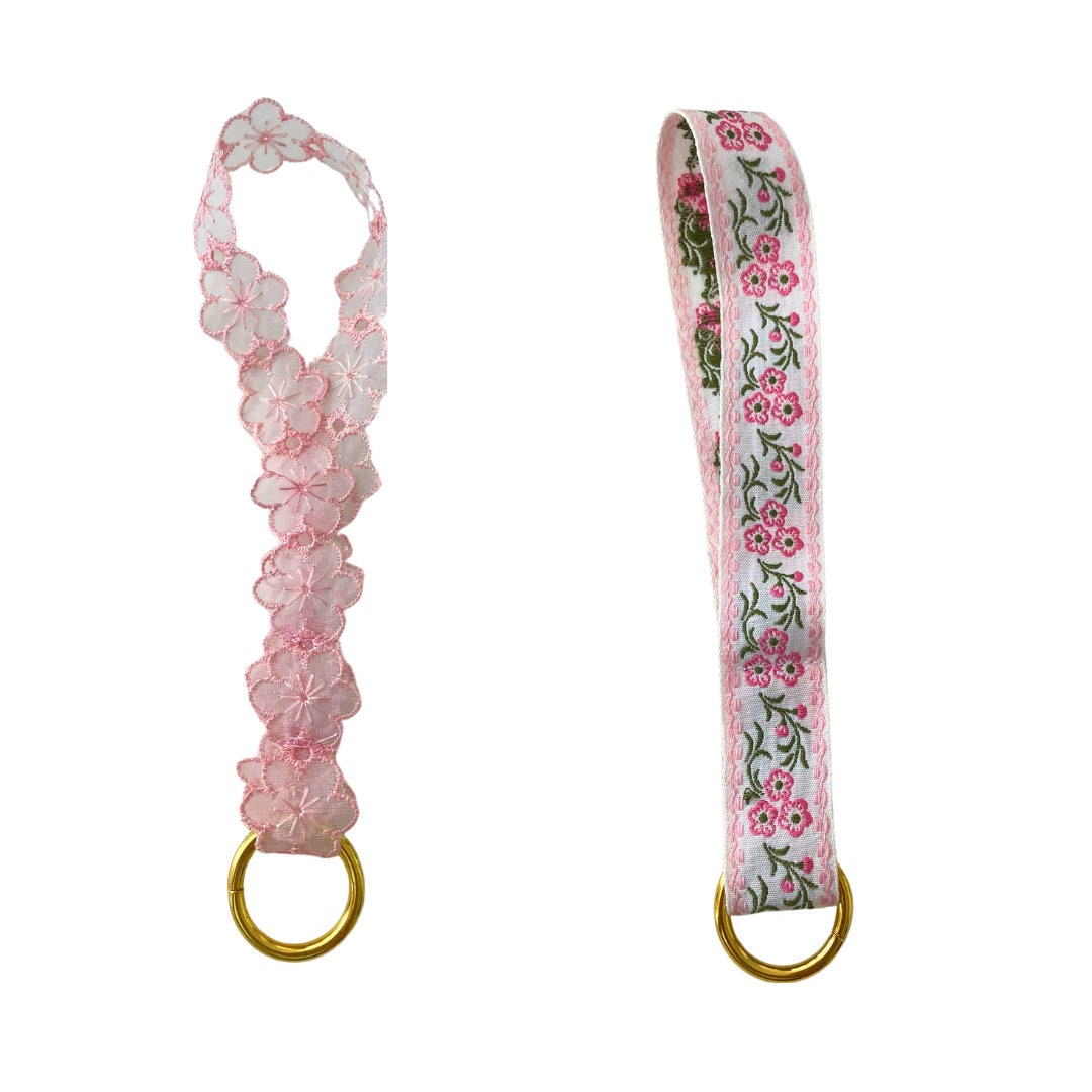 Pink Wristlet Keychain - Coquette Strap for Phone, Camera, Keys, Bag ...