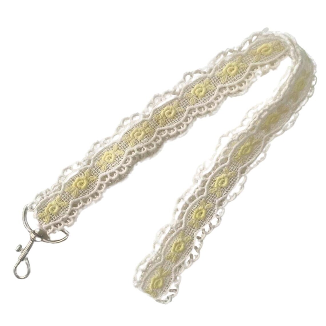 Embroidered Lace Beautiful Lanyard With Yellow Flowers - Etsy