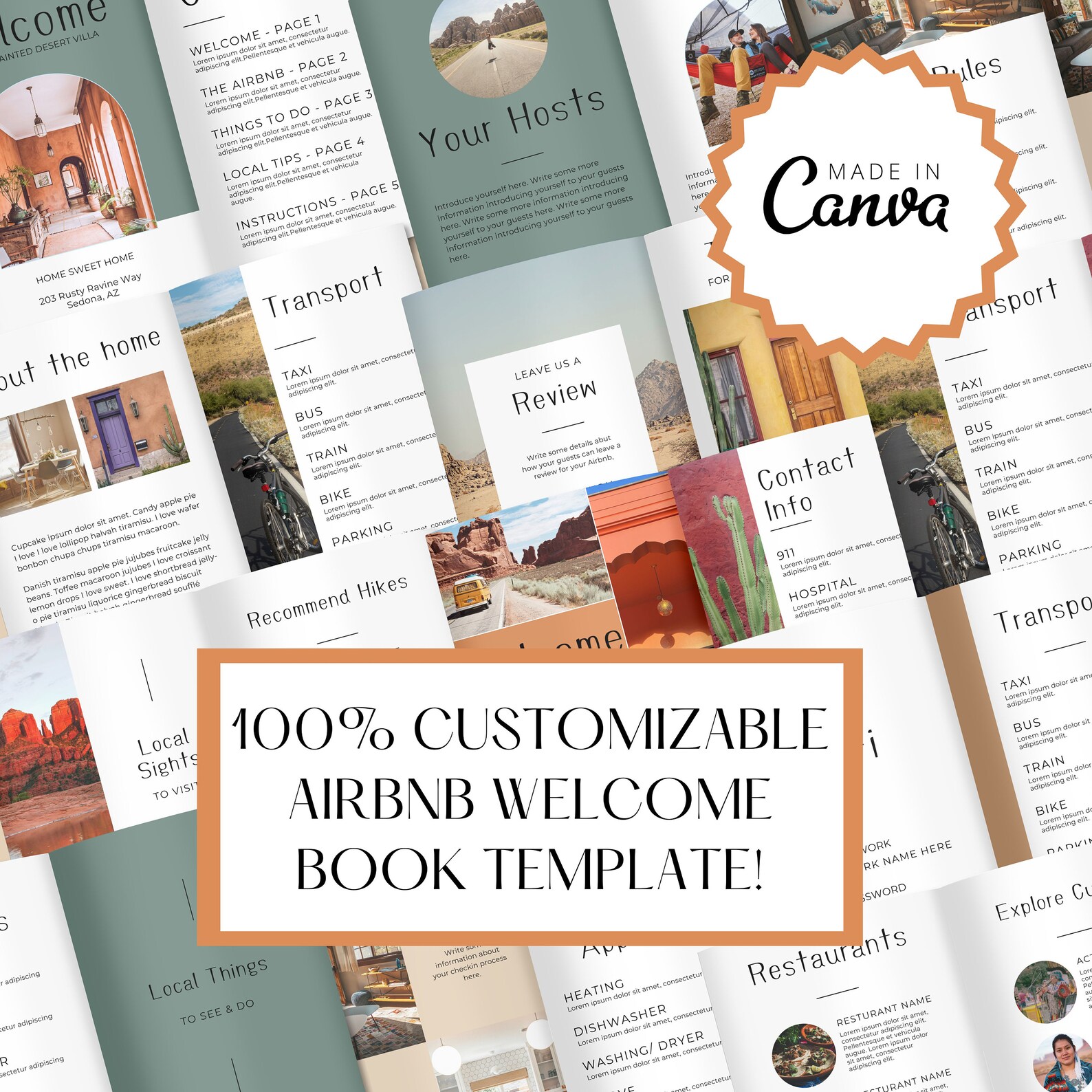 Airbnb Welcome Book Template Canva Template Beautiful and Fully ...