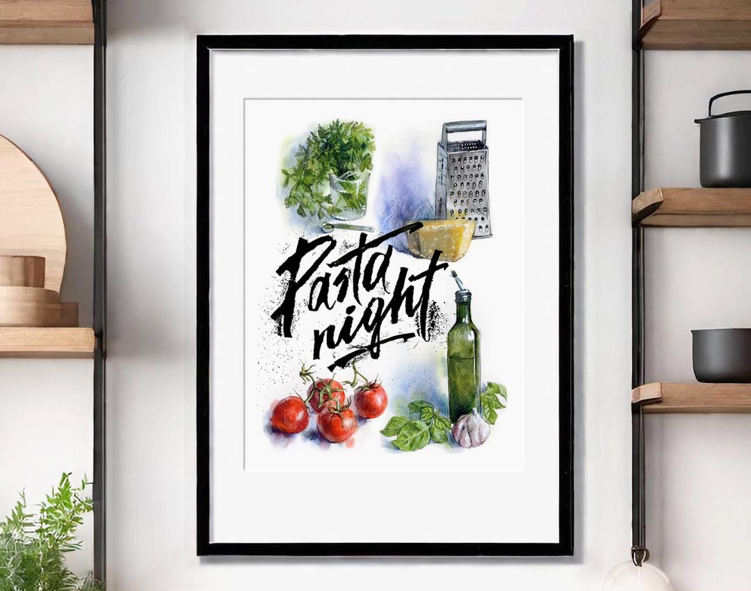 Pasta Night Digital Poster 12x16 Inches - Etsy