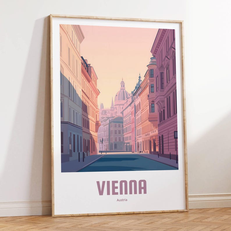 Vienna Print - Vintage Travel Poster - Retro City Print - Austria Gift ...
