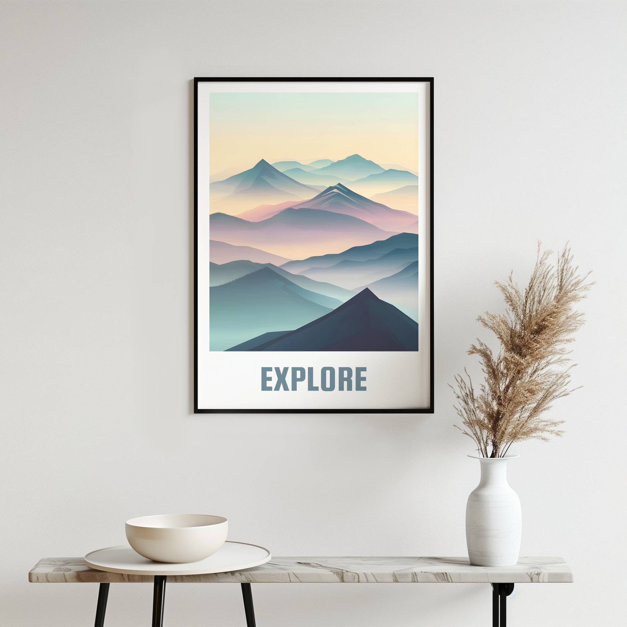 Mountains Poster Travel Wall Art Travel Poster Living Room Decor ...