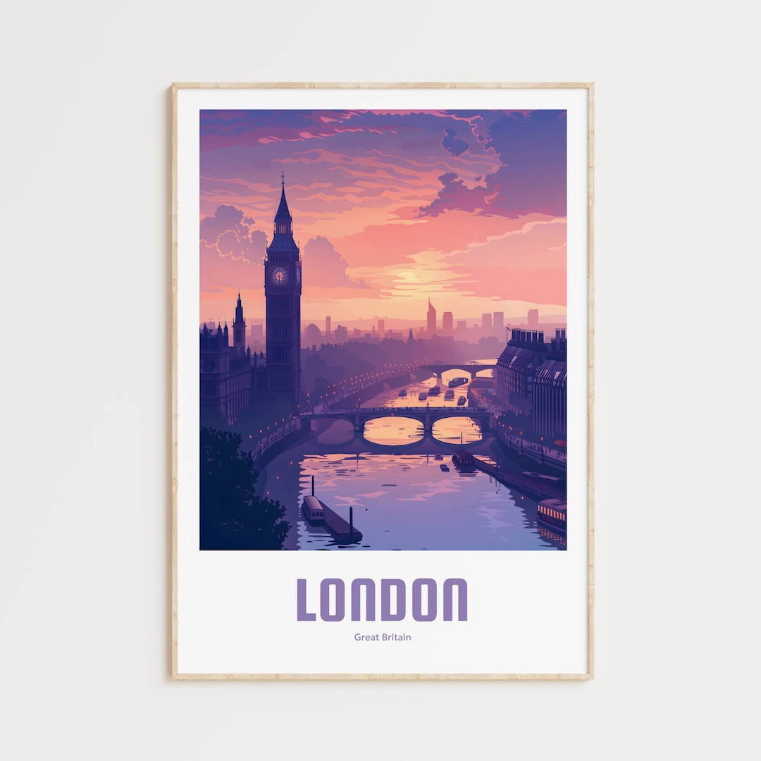 London Poster Vintage Travel Poster Retro London Travel Poster Gift ...